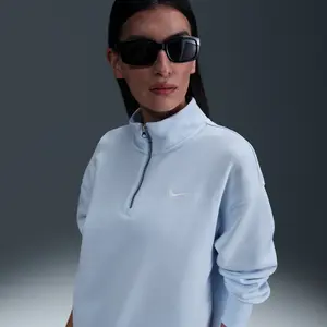 Nike Sportswear Phoenix Fleece Oversized 1/4-Zip Long Sweatshirt Blue