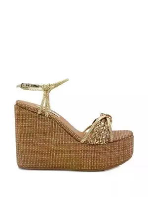 Casadei Woven Wedge Sandals - Gold