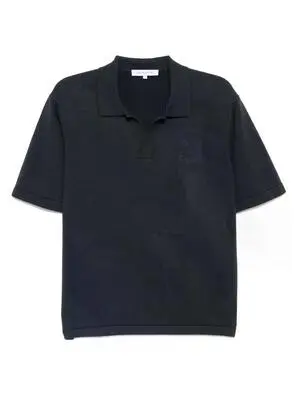 Maison Kitsuné Bold Fox Head Embroidered Knitted Polo Shirt