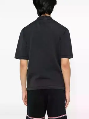 Maison Kitsuné Bold Fox Head Embroidered Knitted Polo Shirt