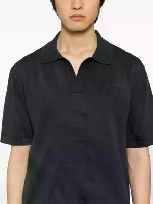 Maison Kitsuné Bold Fox Head Embroidered Knitted Polo Shirt