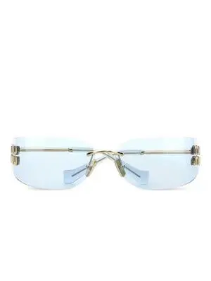 Miu Miu Logo-appliqué Sunglasses - Gold