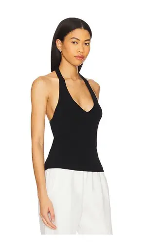 EAVES Alder Knit Halter Top - Black