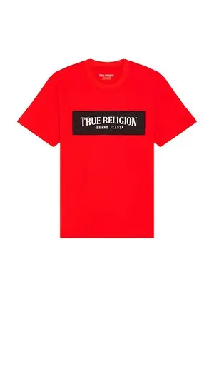 True Religion Mesh Box Logo Tee In Red