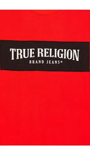 True Religion Mesh Box Logo Tee In Red