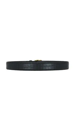 LAMARQUE Croc Embossed Leather Belt
