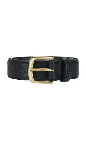 LAMARQUE Croc Embossed Leather Belt
