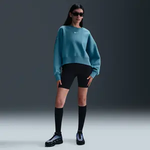 Nike Sportswear Phoenix Fleece Over-oversized Crew-neck Sweatshirt - Blue