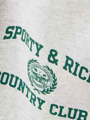 SPORTY & RICH Varsity Crest Cotton-blend Jersey Shorts - Gray