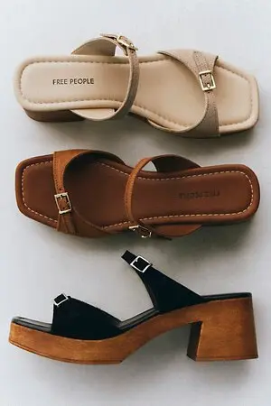 Free People Beck Buckle Clogs - Black