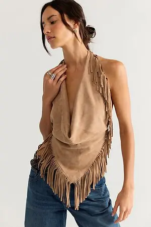 Understated Leather Frill Blouses