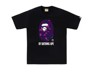 A BATHING APE A Bathing Ape Camo By Bathing Ape Tee Shirt Black/purple