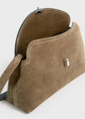 TOTEME T-lock Suede Clutch - Brown