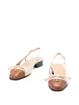 Valentino Garavani Valet Du Roi Slingback Flat Pumps - Neutrals