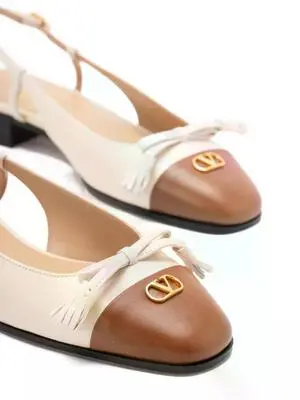 Valentino Garavani Valet Du Roi Slingback Flat Pumps - Neutrals