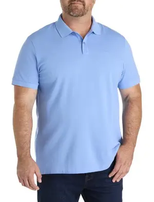 B+T ESSENTIALS FIT BY DXL Big & Tall Pallas Polo Shirt - Bright Blue