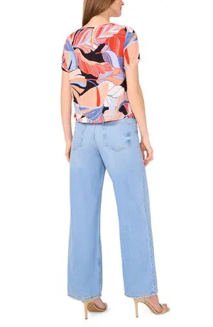 Vince Camuto Palm Print Top