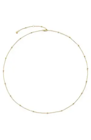 Monica Vinader 14k Gold Beaded Chain Necklace - 14kt Solid Gold