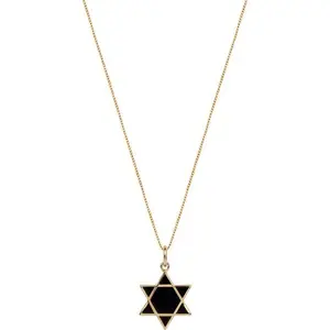 KARMA AND LUCK Black Onyx Star Of David Necklace - Gold/black