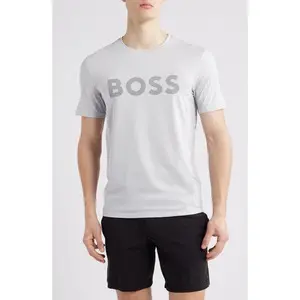 BOSS Tee Active Slim Fit Performance Logo Graphic T-shirt Light Grey