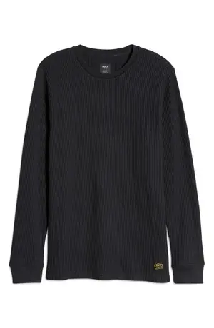 Rvca Day Shift Thermal Long Sleeve Shirt - Blk-black
