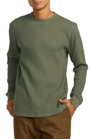 Rvca Day Shift Thermal Long Sleeve Shirt - Olive
