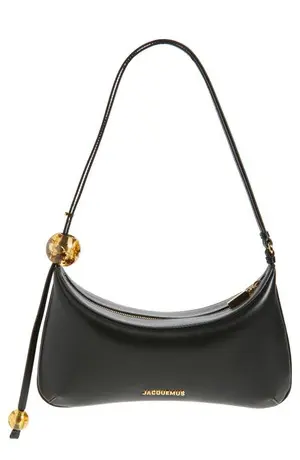 Jacquemus Le Grand Bisou Perle Leather Shoulder Bag - Black