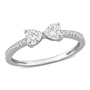 JULIANNA B. Moissanite Duo Heart Ring