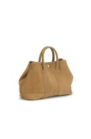 EZRA ARTHUR Audrey Nubuck Suede Leather Top Handle Bag - Sand