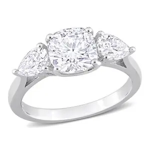 JULIANNA B. 3ct Moissanite Three-stone Ring - Sterling Silver