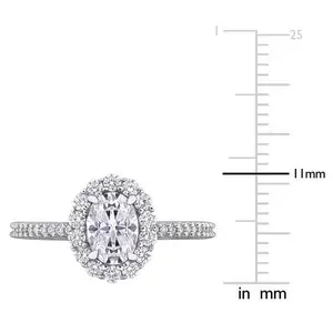 JULIANNA B. Moissanite Oval Halo Engagement Ring
