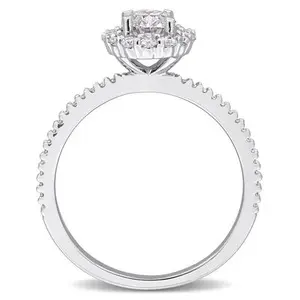 JULIANNA B. Moissanite Oval Halo Engagement Ring