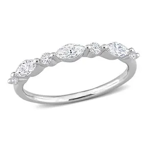 JULIANNA B. Moissanite Marquise Semi-eternity Ring - Sterling Silver
