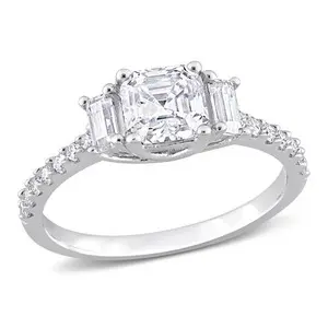 JULIANNA B. 1-1/3ct Dew Moissanite Three Stone Ring - Sterling Silver