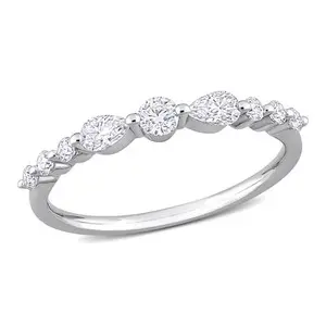 JULIANNA B. 1/2ct Moissanite Semi-eternity Ring - Sterling Silver