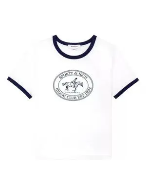 SPORTY & RICH Riding Club Ringer T-shirt - White