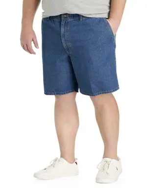 HARBOR BAY BY DXL Elastic Waist Relaxed-fit Denim Shorts