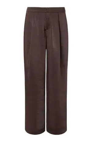 WeWoreWhat Silky Trouser Pant - Chestnut