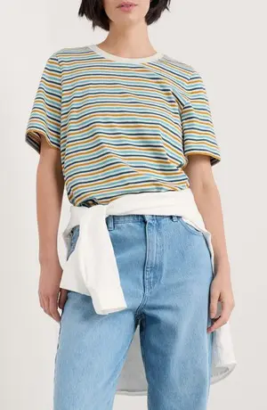 SEASALT CORNWALL Copseland Stripe Organic Cotton T-shirt