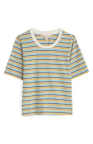 SEASALT CORNWALL Copseland Stripe Organic Cotton T-shirt