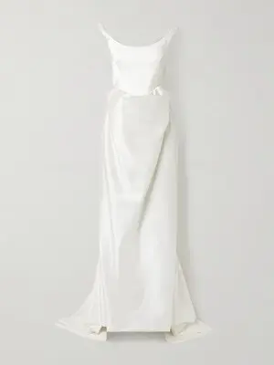 VIVIENNE WESTWOOD Nova Camille Draped Satin Gown - Neutrals