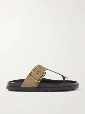 TOD'S Suede Sandals Tan
