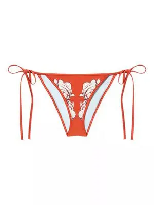 La DoubleJ Floral-print Bikini Bottom - Orange
