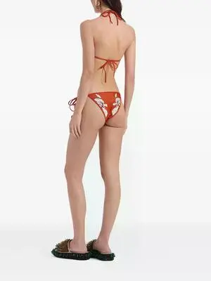 La DoubleJ Floral-print Bikini Bottom - Orange