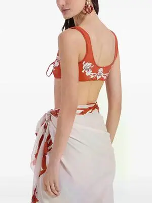 La DoubleJ Floral-print Bikini Top