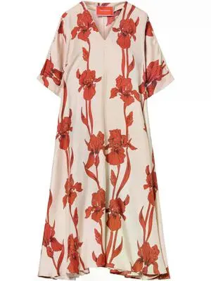 La DoubleJ Floral-print Midi Dress - Neutrals