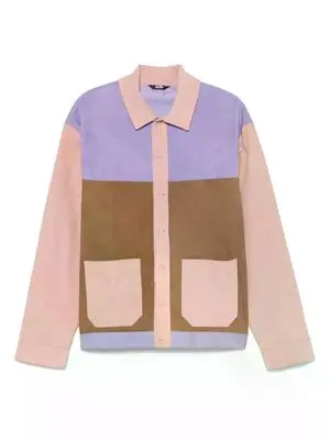 Gcds Colour Block Suede Shirt Jacket