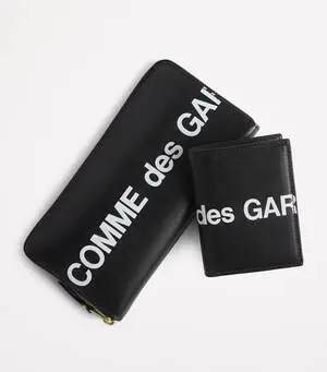 Comme Des Garçons Leather Logo Print Wallet