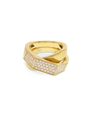 CRIVELLI 18k Yellow Diamond Pave Ring - Gold