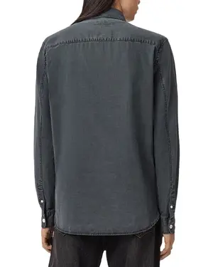 ALLSAINTS Bodhi Relaxed Fit Button Front Shirt - Blainn Black